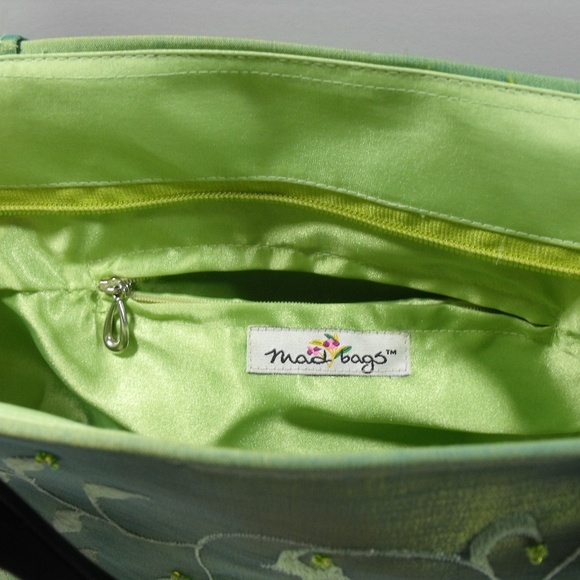 Mad Bags | Bags | Mad Bags Handbag Green Beaded Cloth Tote Purse | Poshmark